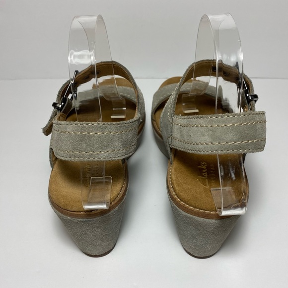 Clarks | Shoes | Clarks Aisley Orchid Suede Wedges Platform Sandals Womens Size 8 | Poshmark